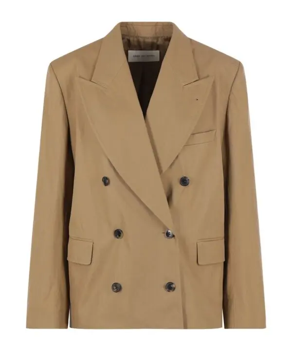 Dries Van Noten Double-breasted Twill Blazer - Green