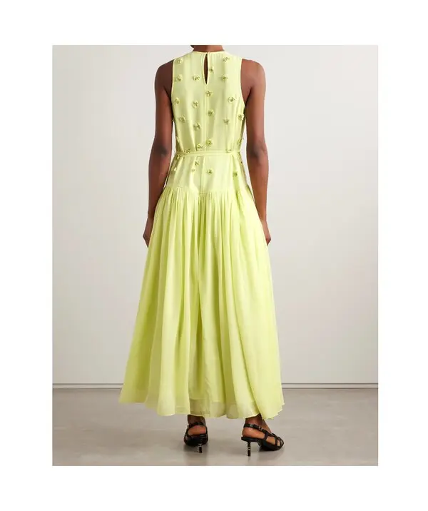 Ulla Johnson Eleni Belted Embellished Silk-georgette Maxi Dress
