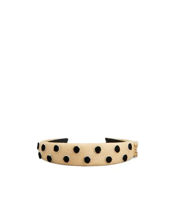 ROGER VIVIER Polka Dot Tres Vivier Hairband - Beige