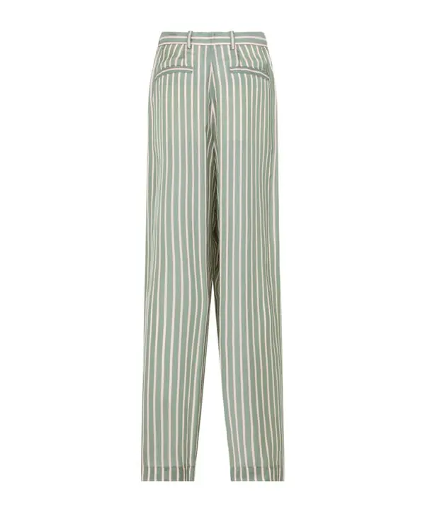 Dries Van Noten High-waist Striped Trousers - Green