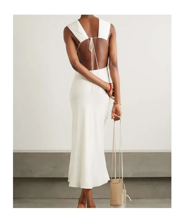 ST. AGNI Sleeveless Round Neck Open Back Dress