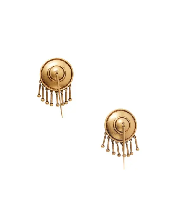 Versace Fringed Medallion Earrings - Yellow