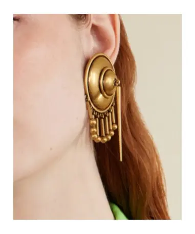 Versace Fringed Medallion Earrings