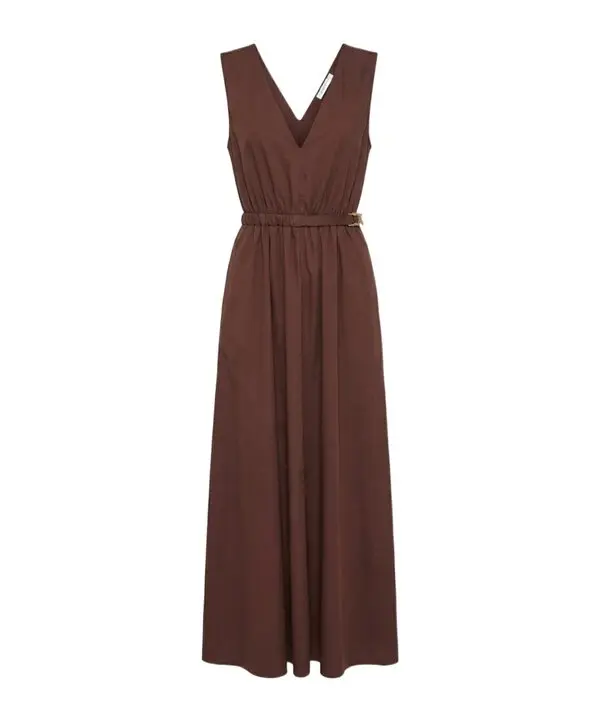 Patrizia Pepe Belted V-neck Maxi Dress - Red