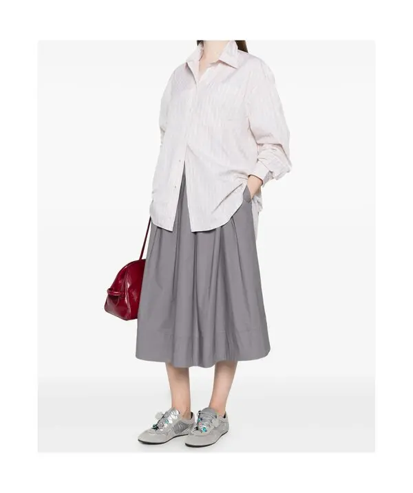 Soeur Striped Curved Hem Shirt