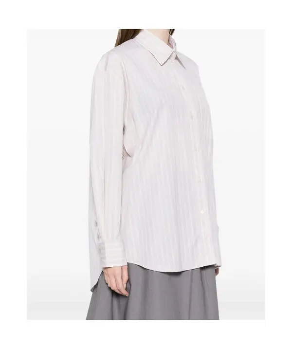 Soeur Striped Curved Hem Shirt