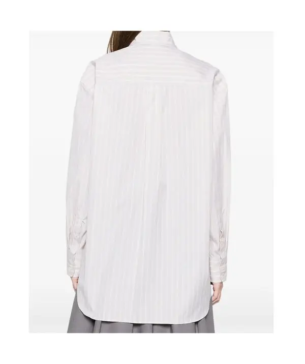 Soeur Striped Curved Hem Shirt