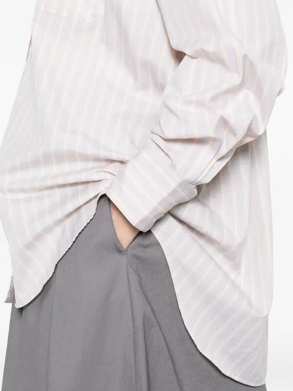 Soeur Striped Curved Hem Shirt