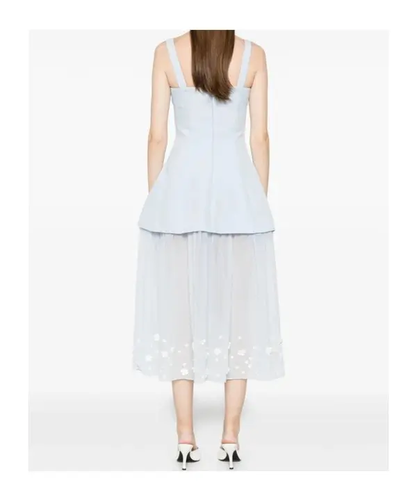 Stine Goya Sleeveless Square Neck Dress With Floral Appliqu