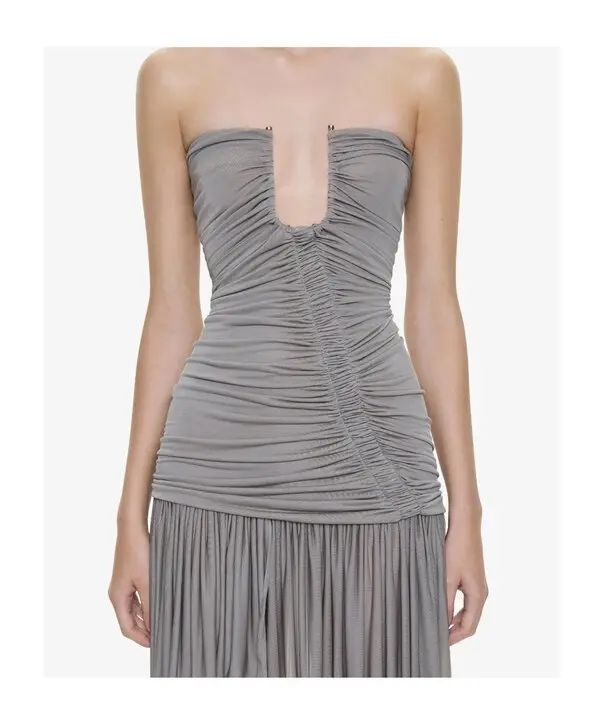 Christopher Esber Arced Orion Strapless Gown - Gray