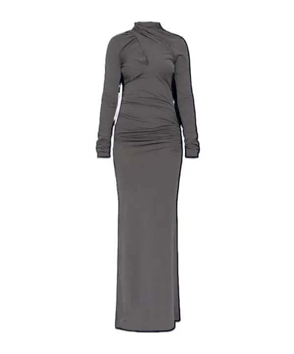 ENTIRE STUDIOS Draped Long-sleeve Maxi Dress - Black