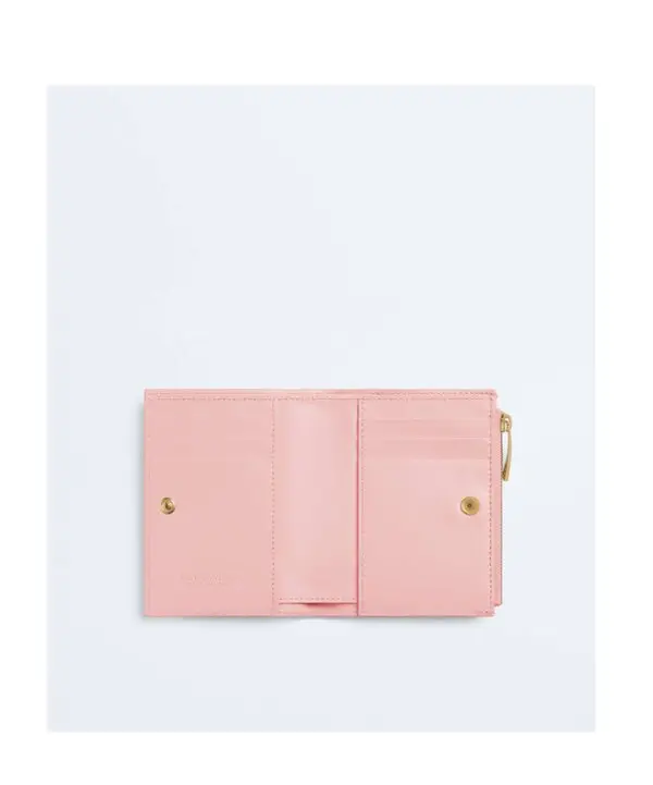 Bottega Veneta Intrecciato Small Bi-fold Wallet - Pink