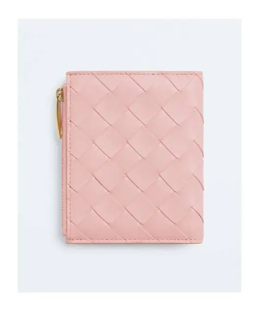 Bottega Veneta Intrecciato Small Bi-fold Wallet - Pink