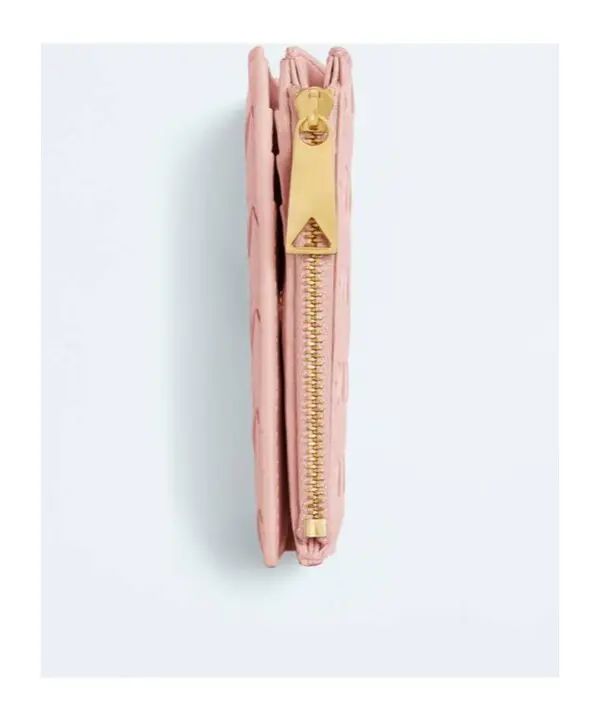 Bottega Veneta Intrecciato Small Bi-fold Wallet - Pink