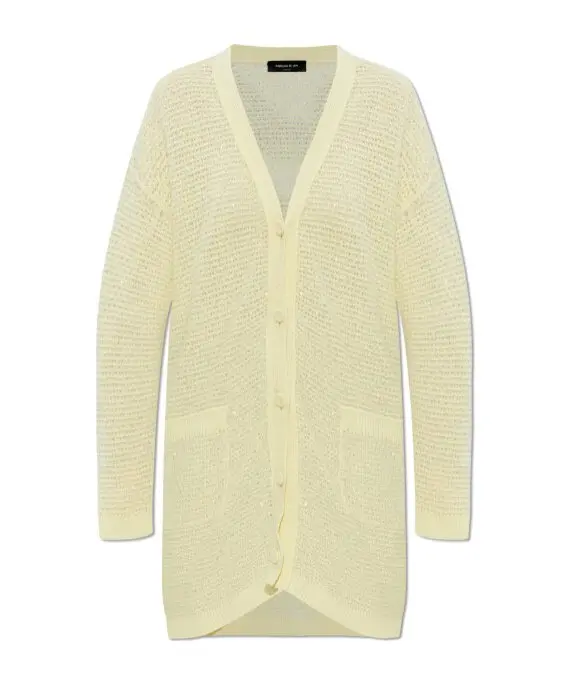 Fabiana Filippi Long-sleeved Crocheted Cardigan With Patch Pockets