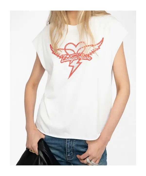 Zadig&Voltaire Heart Wings" Logo Detail Crewneck T-shirt - Judo