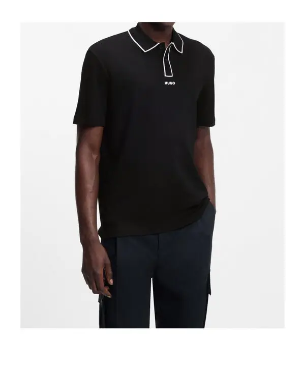 Hugo Boss Contrast Trim Short-sleeved Polo Shirt - Black