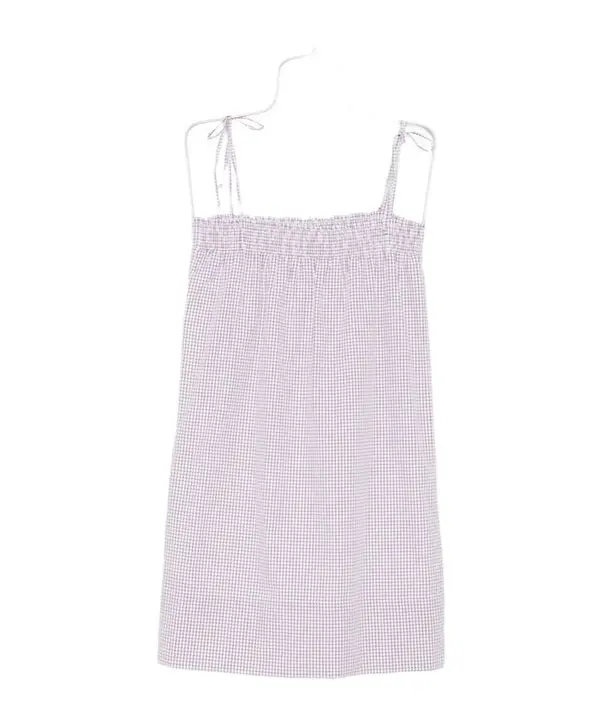 A.p.c. Gingham Check Tie-strap Mini Dress