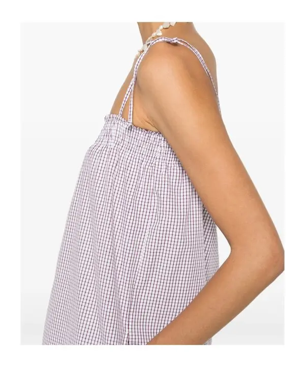 A.p.c. Gingham Check Tie-strap Mini Dress