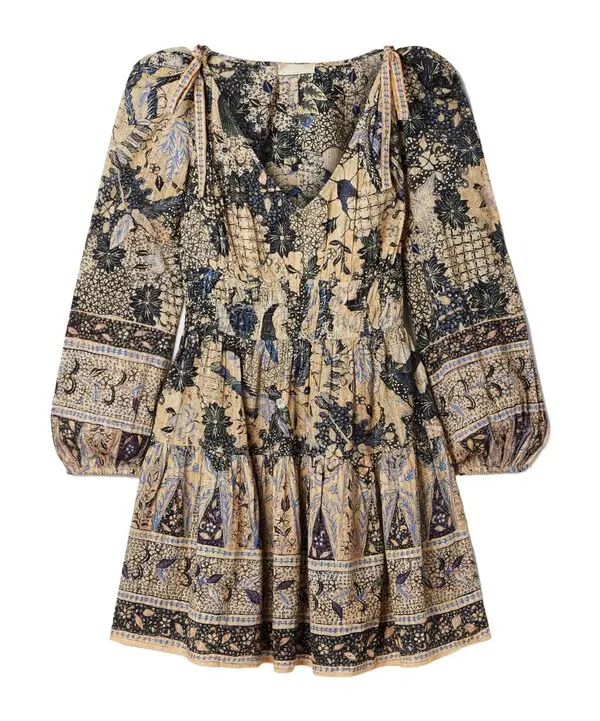 Ulla Johnson Anika Printed Cotton-blend Voile Mini Dress
