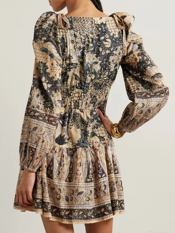 Ulla Johnson Anika Printed Cotton-blend Voile Mini Dress