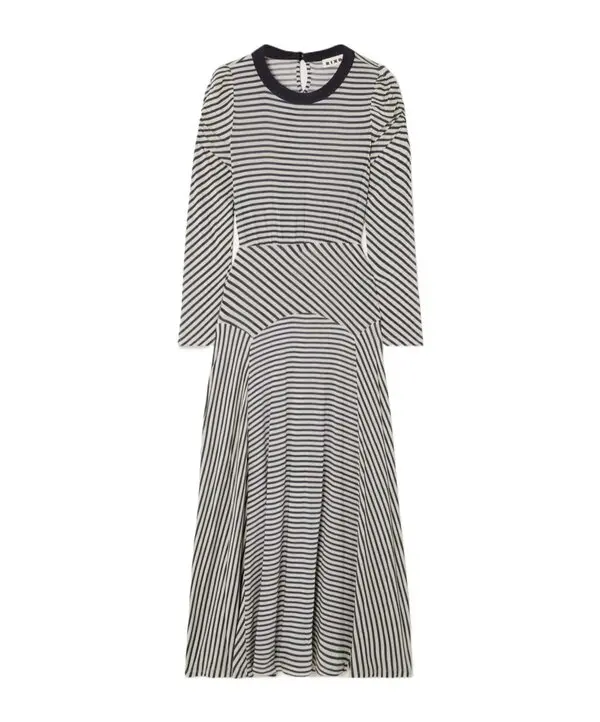 Rixo Striped Long Sleeve Dress