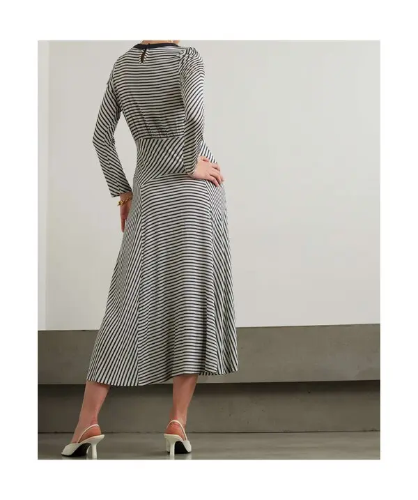 Rixo Striped Long Sleeve Dress