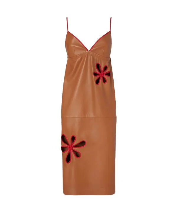 Fendi Flower Appliqué Dress - Brown