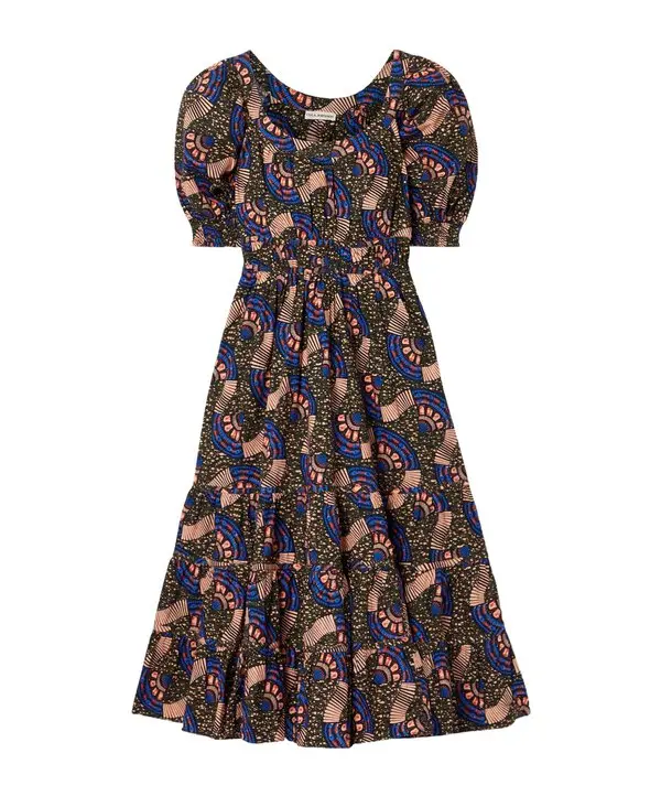 Ulla Johnson Printed Puff Sleeve Midi Dress
