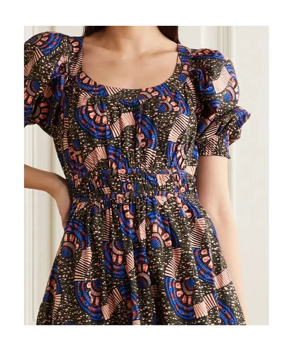 Ulla Johnson Printed Puff Sleeve Midi Dress