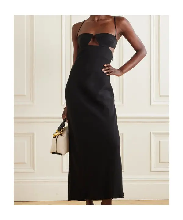ST. AGNI Cutout Twill Maxi Dress
