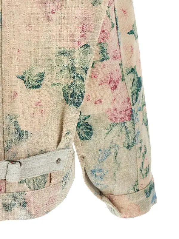 Junya Watanabe Floral Print Shirt Jacket With Dropped Shoulders - Nude