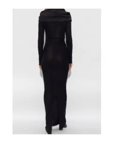 ENTIRE STUDIOS Maxi Dress With Scarf Collar - Black
