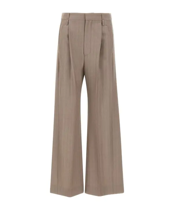 Victoria Beckham Pleated Wide-leg Pants - Brown