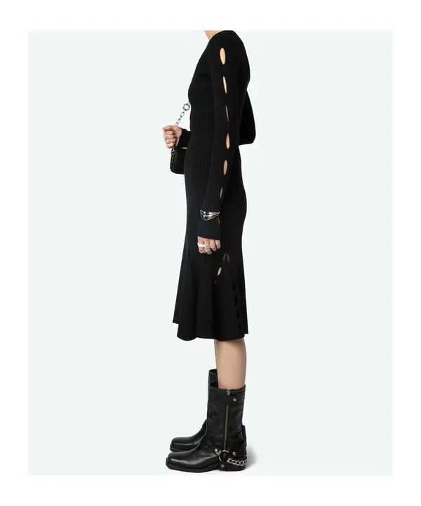 Zadig&Voltaire Ginza Knit Midi Skirt With Openwork Details