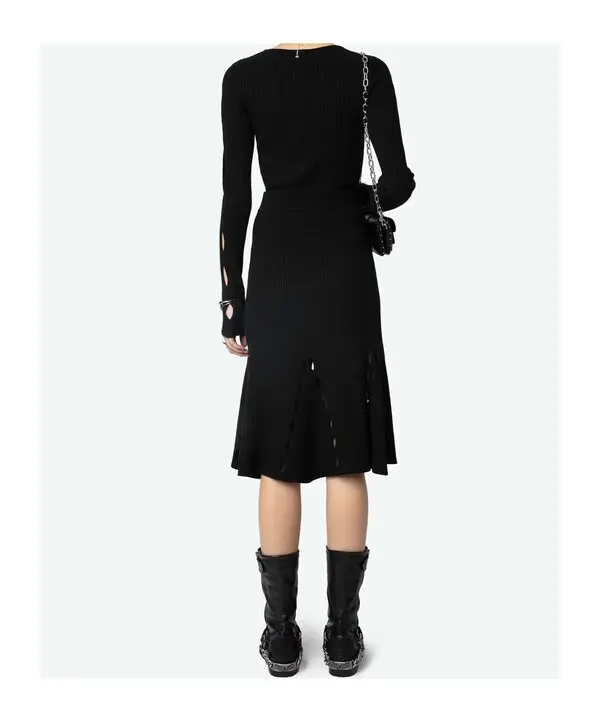 Zadig&Voltaire Ginza Knit Midi Skirt With Openwork Details