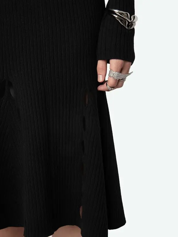 Zadig&Voltaire Ginza Knit Midi Skirt With Openwork Details