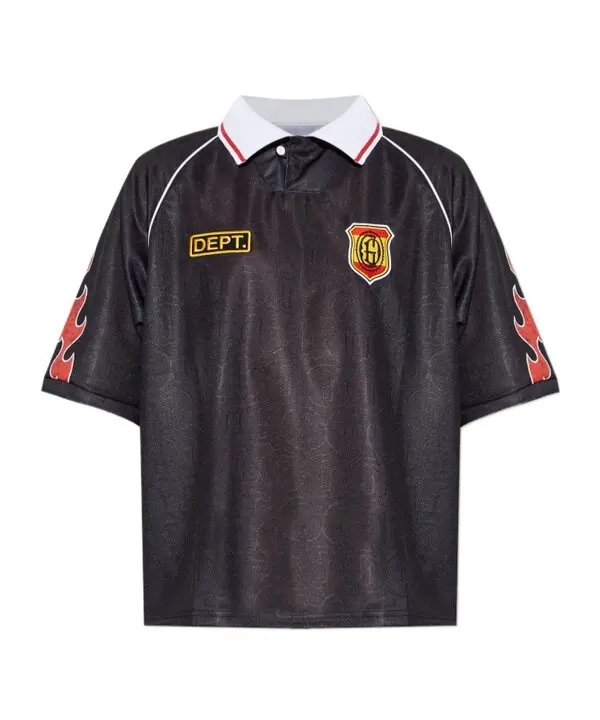 GALLERY DEPT. Flame Sleeved Patch Polo Shirt