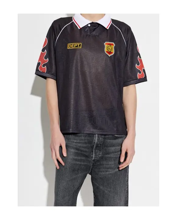 GALLERY DEPT. Flame Sleeved Patch Polo Shirt