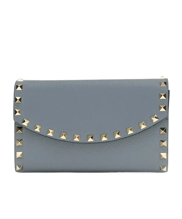 Valentino Garavani Rockstud Foldover Wallet - Gray