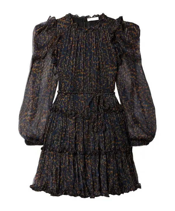 Ulla Johnson Long-sleeved Printed Dress - Black