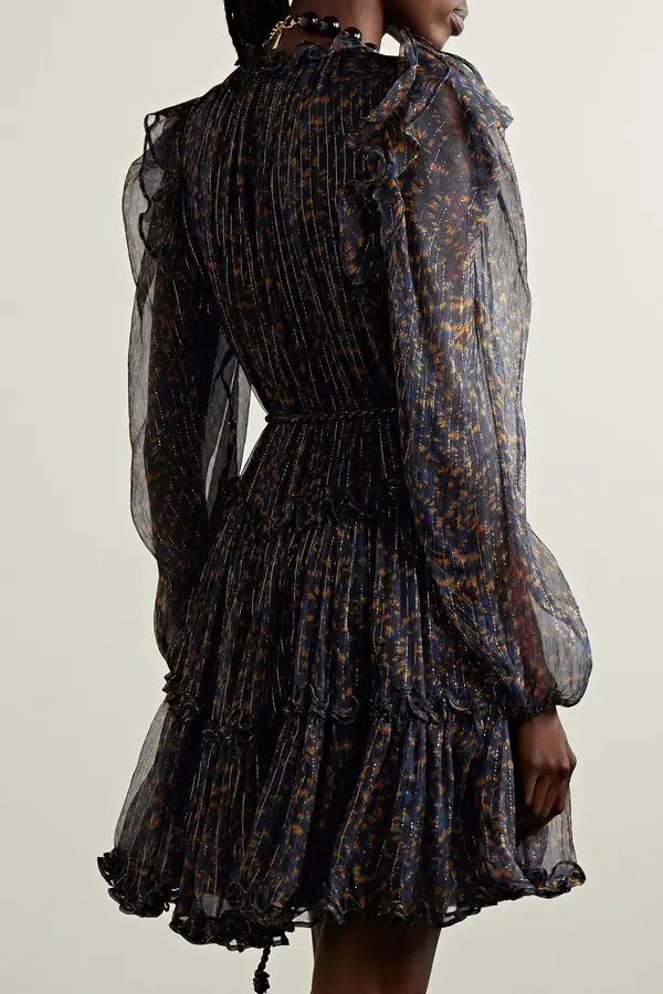 Ulla Johnson Long-sleeved Printed Dress - Black