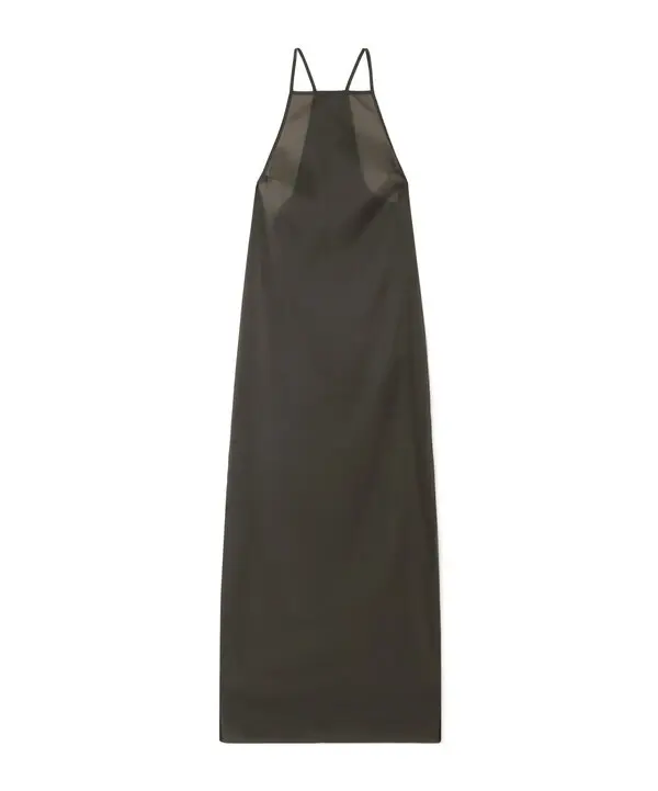 ST. AGNI Organza Maxi Dress - Dark Brown