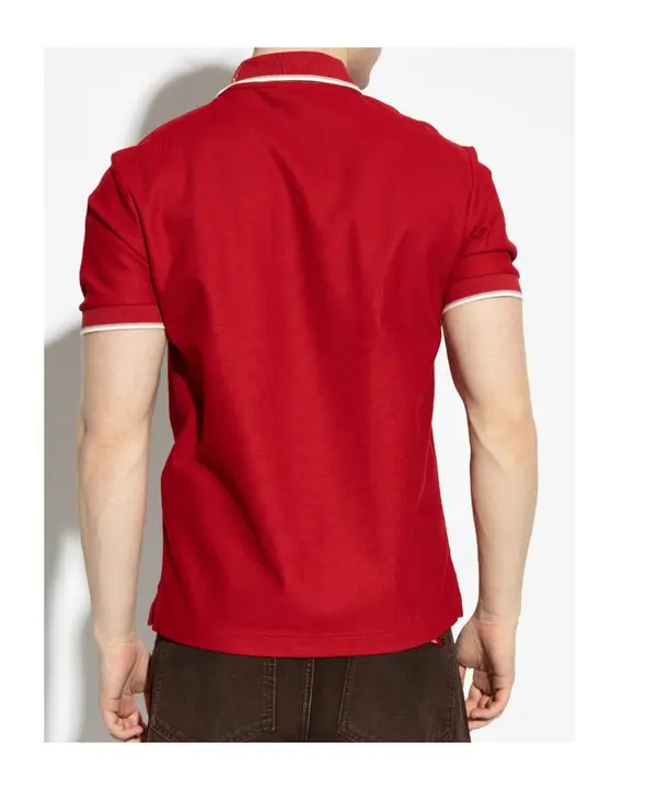 Burberry Ekd Embroidered Short Sleeved Polo Shirt - Red