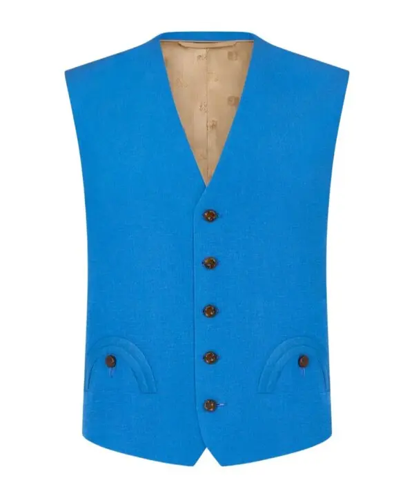 BLAZÉ MILANO Single-breasted Front Pocket Waistcoat - Blue