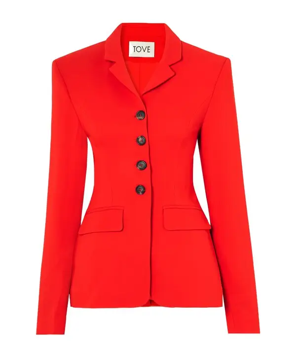 Tove Merl Buttoned Flap-pocket Blazer