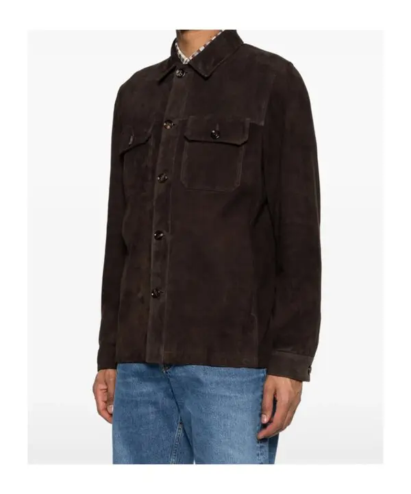 MOORER Long-sleeved Leather Jacket