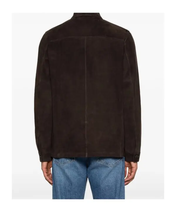 MOORER Long-sleeved Leather Jacket