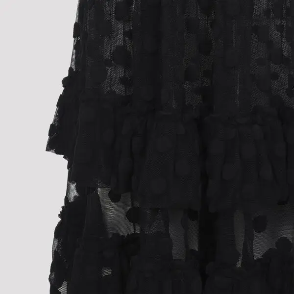 Dries Van Noten V-neck Sleeveless Dress With Layered Skirt - Black