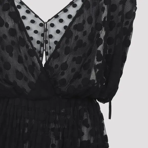 Dries Van Noten V-neck Sleeveless Dress With Layered Skirt - Black